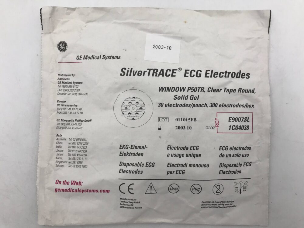 GE E9007SL1C04038 SilverTRACE ECG Electrodes (30/Package) (X) - GB TECH USA