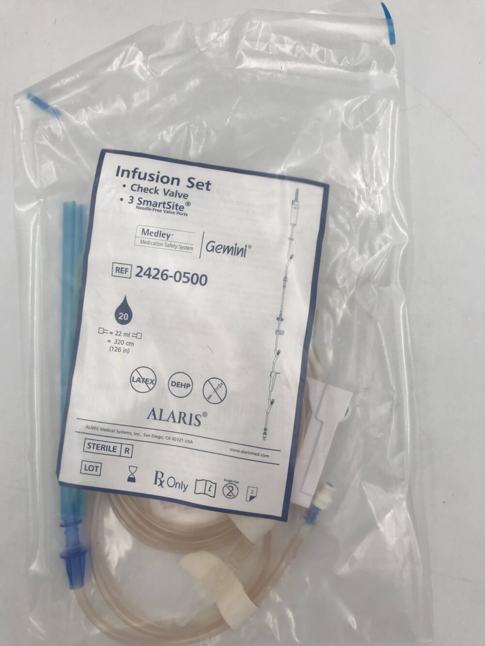 CAREFUSION 2426-0500 Infusion Set Check Valve, 3 Smartsite Drop 20 ≈ ...