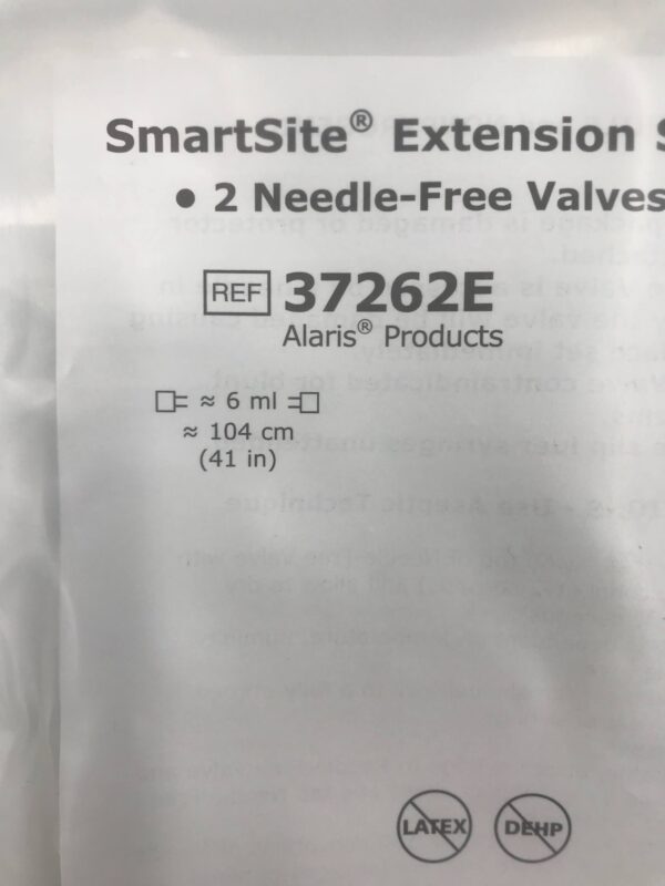 CAREFUSION 37262E SmartSite Extension Set, 2 Needle-Free Valves ≈6ml ...