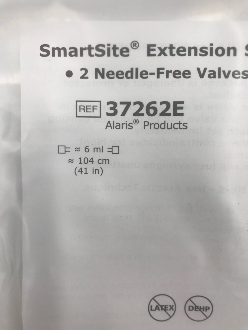CAREFUSION 37262E SmartSite Extension Set, 2 Needle-Free Valves ≈6ml ...