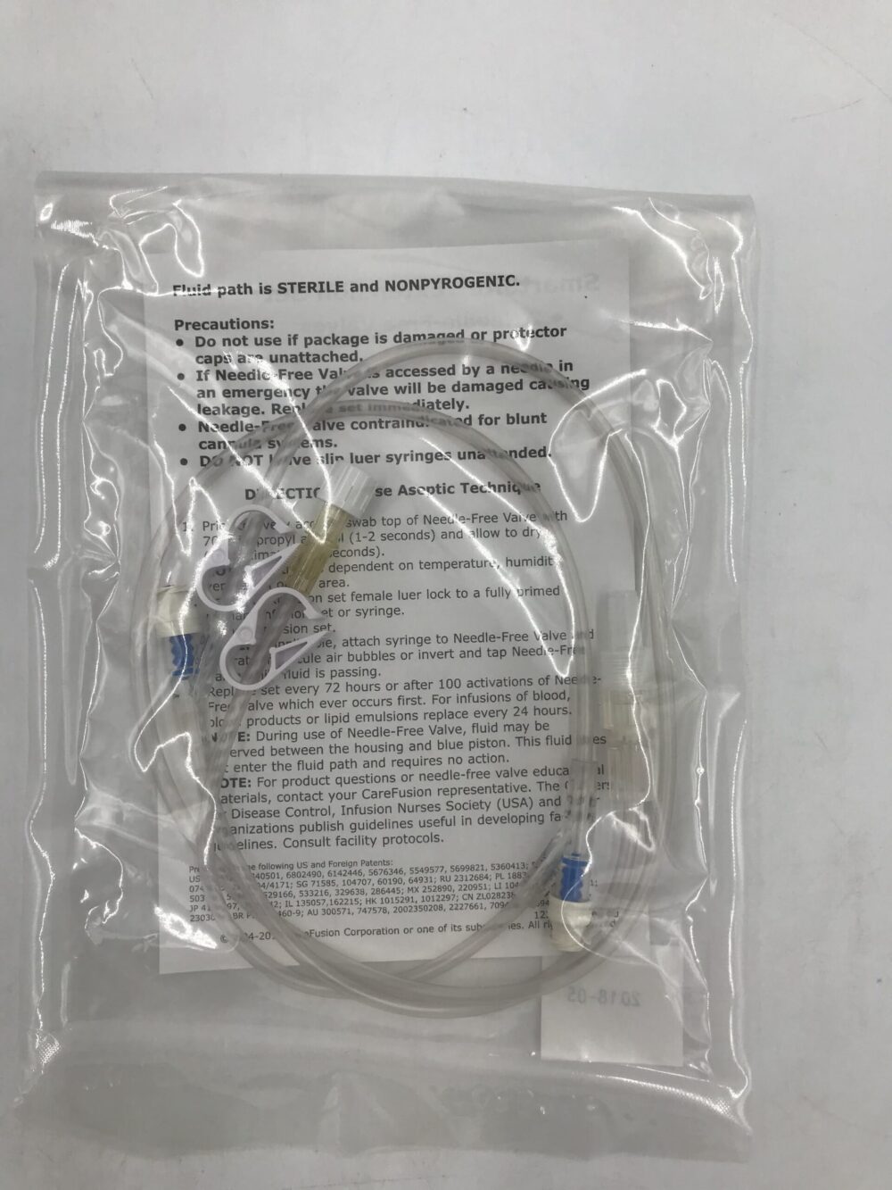 CAREFUSION 37262E SmartSite Extension Set, 2 Needle-Free Valves ≈6ml ...