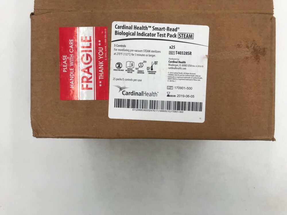 CARDINAL HEALTH T40328SR Smart-Read Biological Indicator Test Pack ...