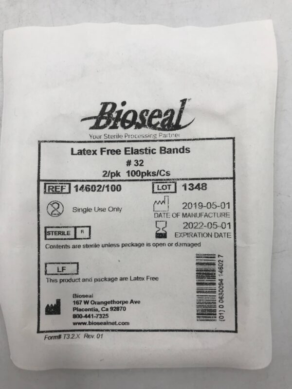Bioseal 14602/100 Latex Free Elastic Bands #32 (2/Pk) (X) – GB TECH USA