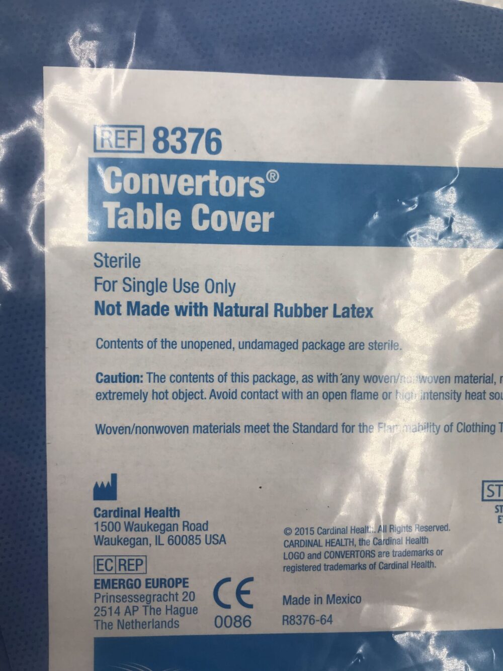 CARDINAL HEALTH 8376 Convertors Table Cover 44in x 75in - GB TECH USA