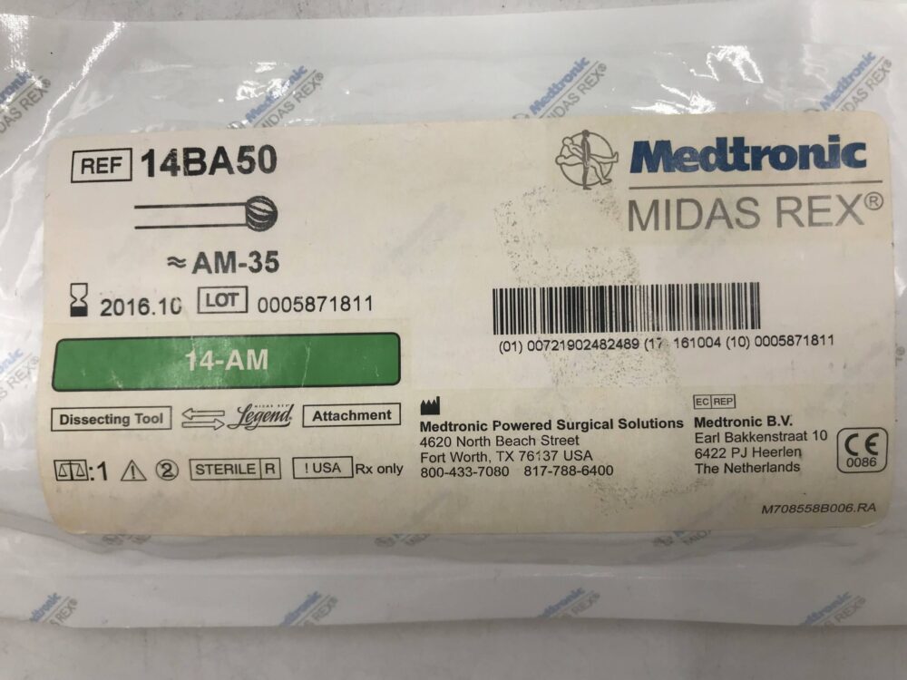 Medtronic 14BA50 Midas Rex ≈AM-35, 14-AM Dissecting Tool Legend ...