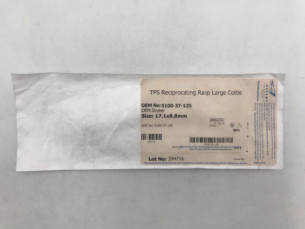 STRYKER 5100-37-125 TPS Reciprocating Rasp Large Cottle 17.1x8.8mm ...