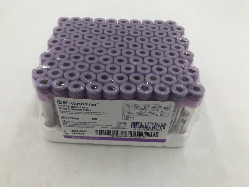 BD 367856 Vacutainer K2 EDTA 5.4mg Blood Collection Tubes (100/Pkg ...
