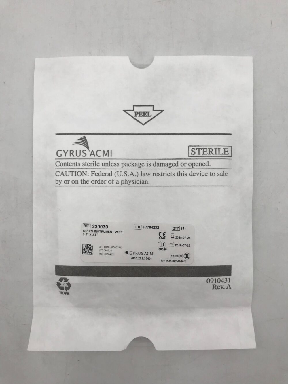 GYRUS 230030 Micro-Instrument Wipe 3.5in x 3.5in - GB TECH USA