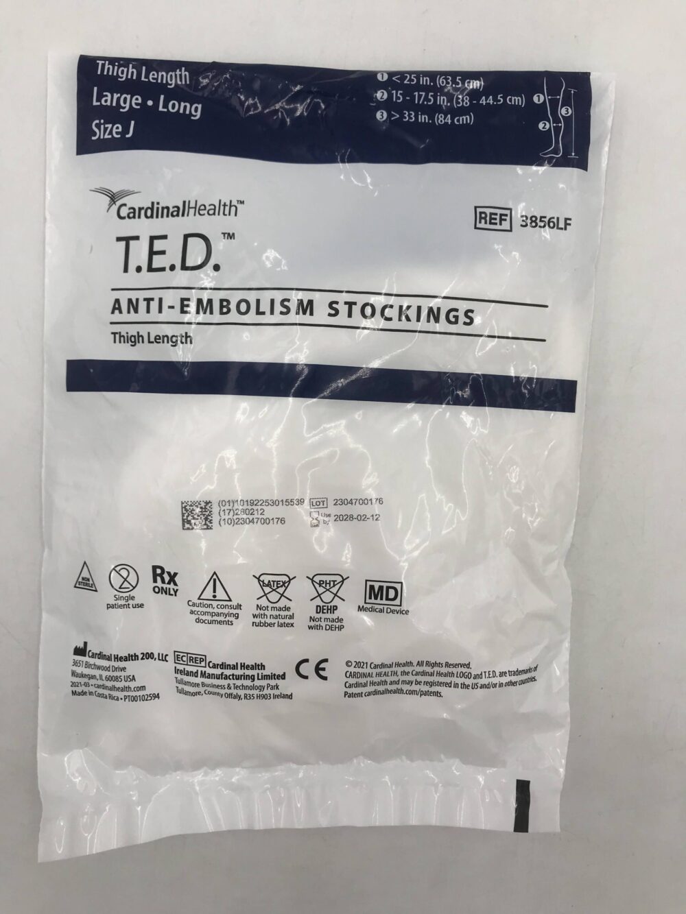 CARDINAL HEALTH 3856LF T.E.D. Anti-Embolism Stockings Thigh Length ...
