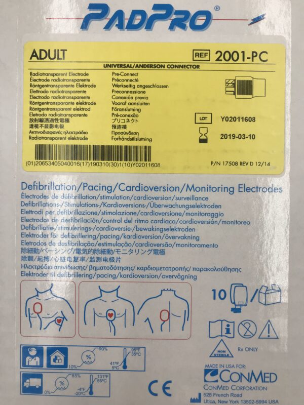 CONMED 2001-PC PadPro Adult Universal/Anderson Connector ...