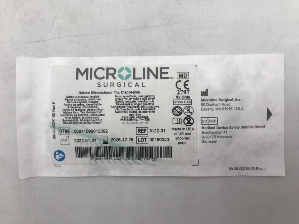 Microline Surgical 3122-01 ReNew Microscissor Tip Disposable - GB TECH USA