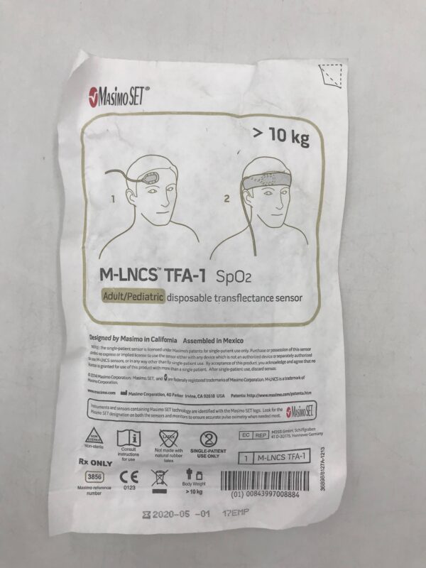 MASIMO 3858 LNCS TFA-1 SpO2 Adult/Pediatric Disposable Transflectance ...