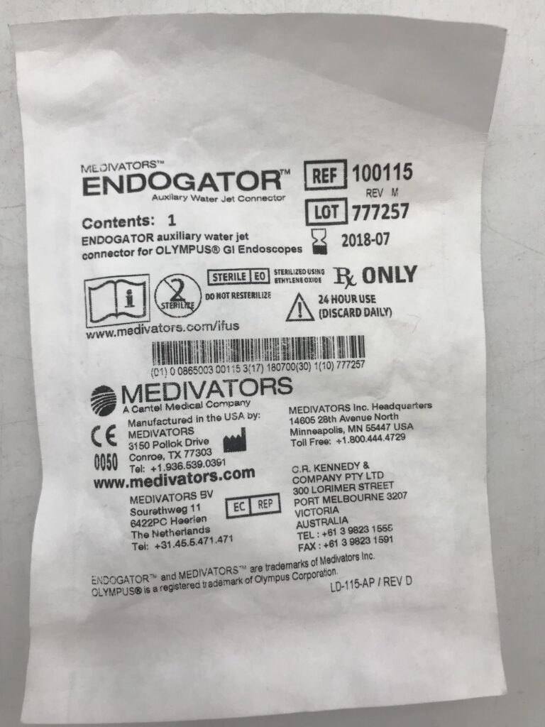 Medivators 100115 Endogator Auxiliary Water jet Connector For Olympus ...
