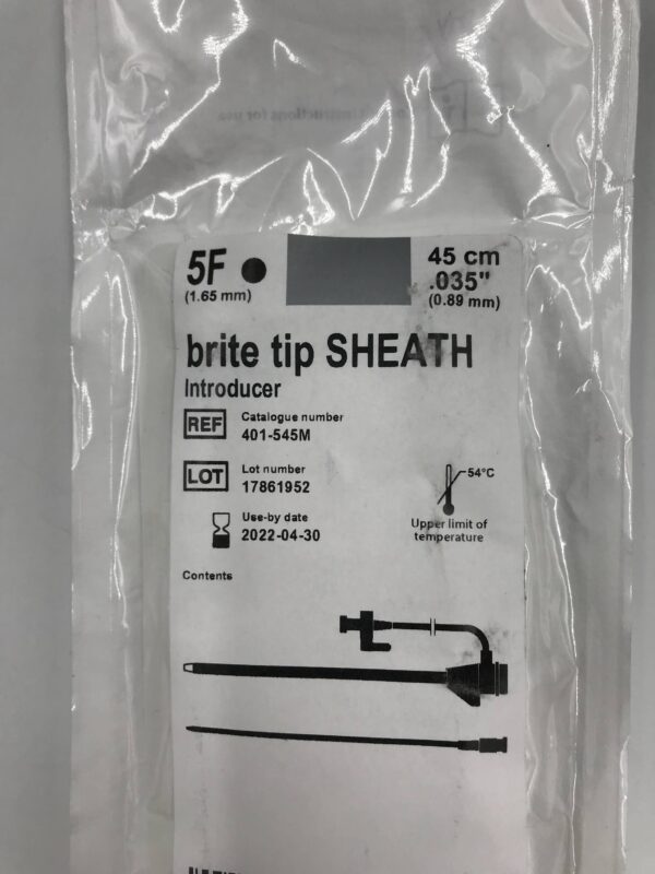 Cordis 401-545M Brite Tip Sheath Introducer 5F 45cm (X) – GB TECH USA
