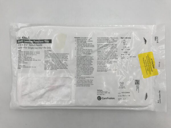 CareFusion 4306C Adult Lumbar Puncture Tray 22G x 3 1/2in(X) – GB TECH USA