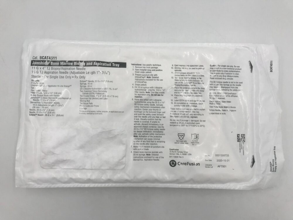 CareFusion BCAT4511 Jamshidi Crown Bone Marrow Biopsy & Aspiration Tray ...