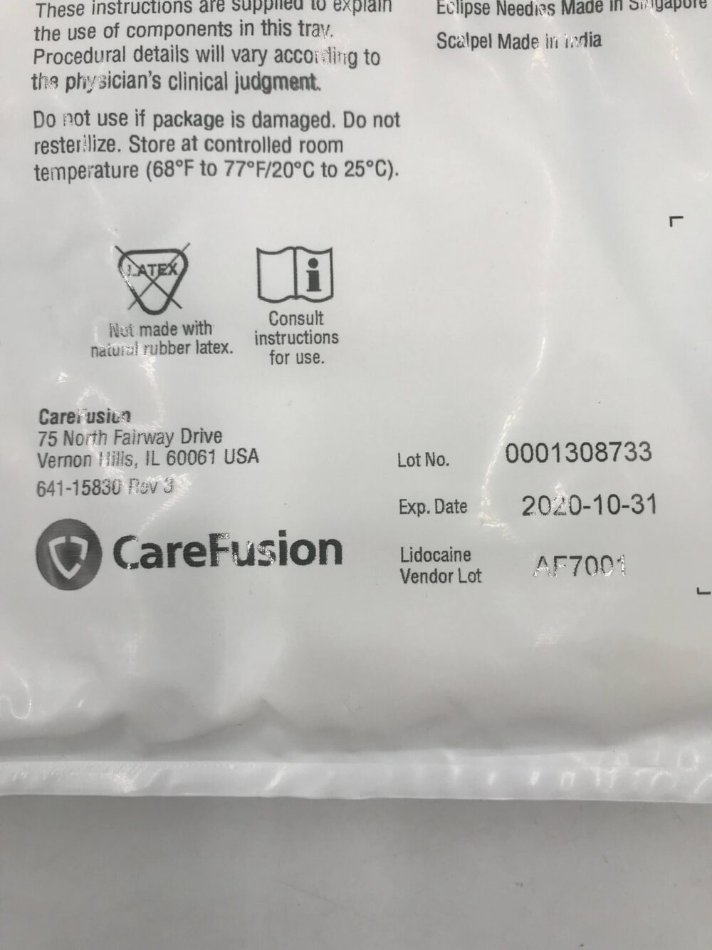 CareFusion BCAT4511 Jamshidi Crown Bone Marrow Biopsy & Aspiration Tray ...