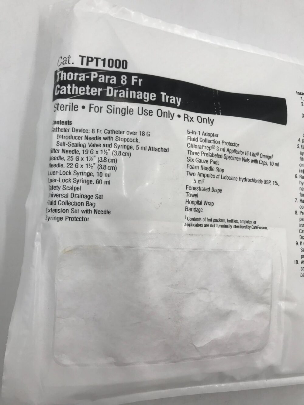 CareFusion TPT1000 Thora-Para Catheter Drainage Tray 8F(X) – GB TECH USA