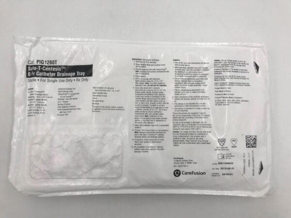 CareFusion PIG1260T Safe-T-Centesis Catheter Drainage Tray 6F(X) – GB ...