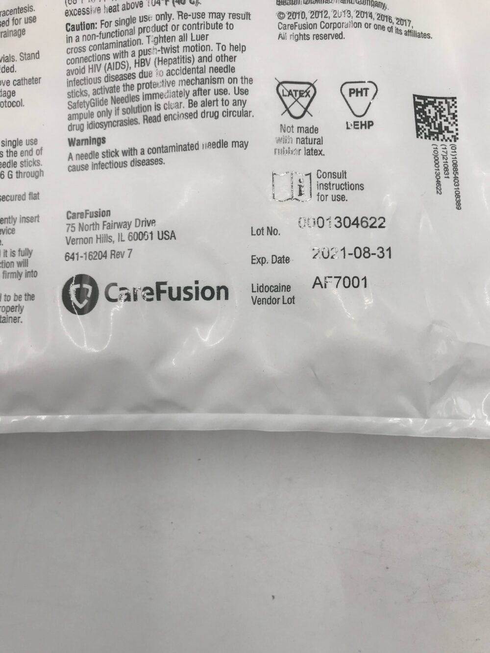 CareFusion PIG1260TSP Safe-T-Centesis PLUS Catheter Drainage Tray 6F(X ...