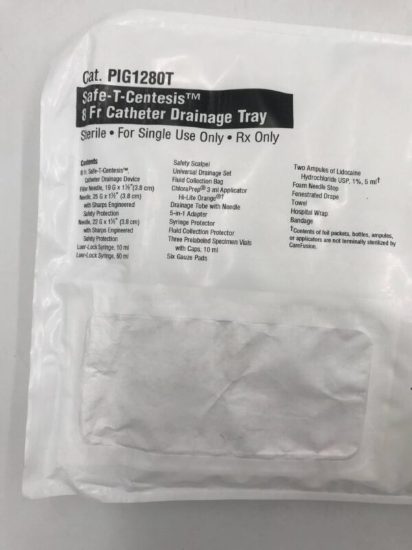 CareFusion PIG1280T Safe-T-Centesis Catheter Drainage Tray 8F(X) - GB ...