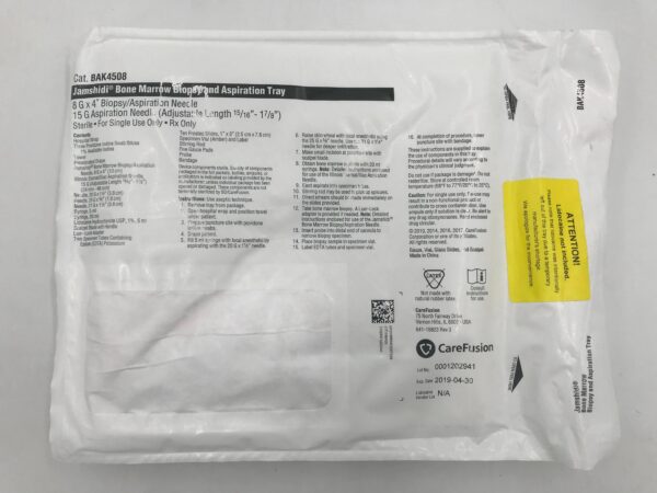 CareFusion BAK4508 Jamshidi Bone Marrow Biopsy and Aspiration Tray 8G x ...