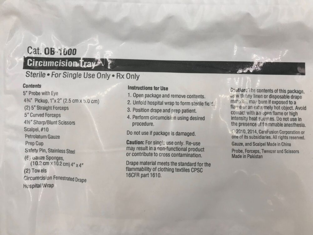 CareFusion 0B-1000 Circumcision Tray - GB TECH USA