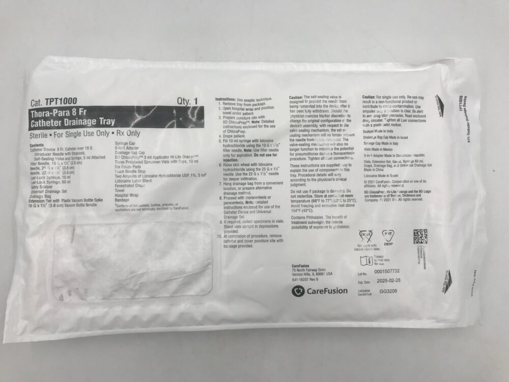 CareFusion TPT1000 Thora-Para Catheter Drainage Tray 8F - GB TECH USA