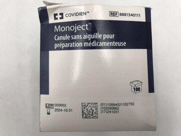 Covidien 8881540111 Monoject Needless Med Prep Cannula (100/Box) (X ...