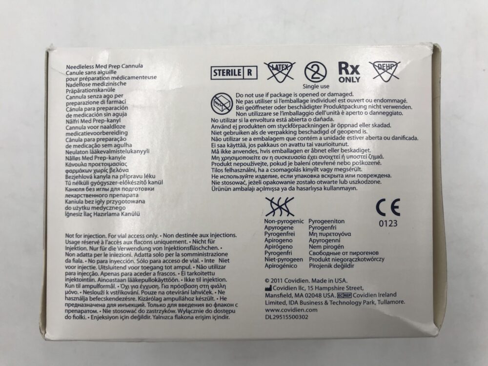 Covidien 8881540111 Monoject Needless Med Prep Cannula (100/Box) - GB ...