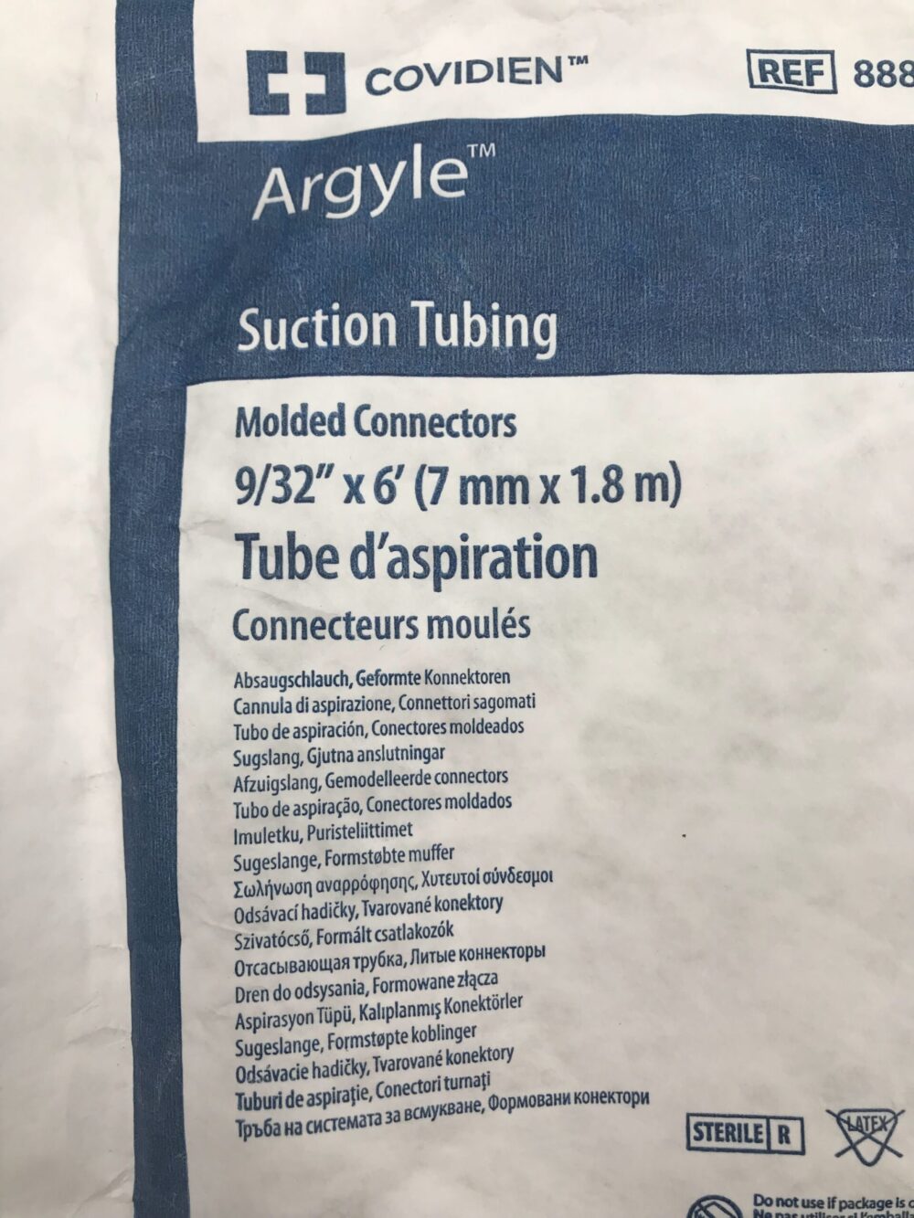 Covidien 8888301705 Argyle Suction Tubing Molded Connectors 9/32" x 6 ...