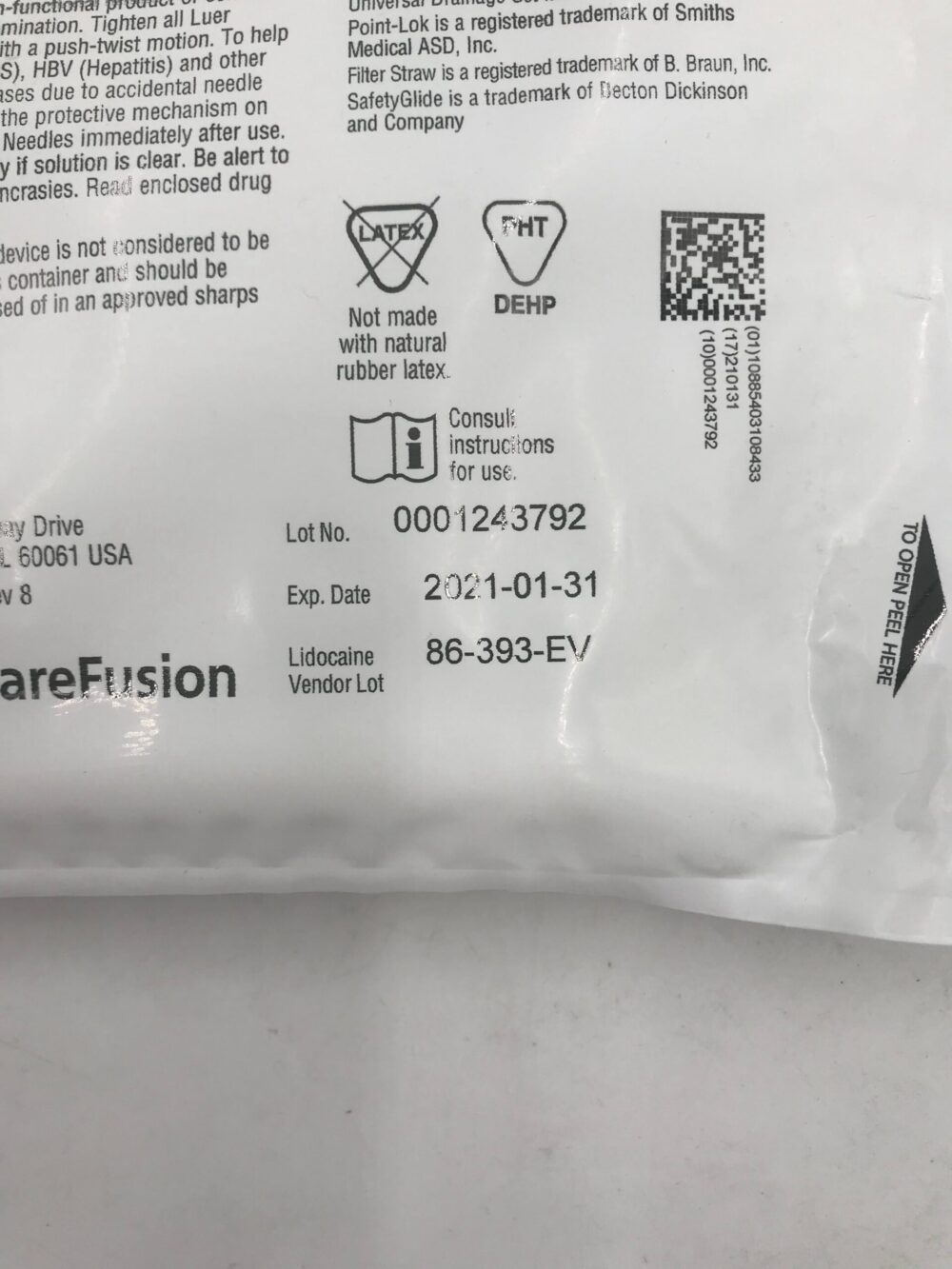 CareFusion TPT1000SP Safe-T Plus Thora-Para Catheter Drainage Tray 8F ...