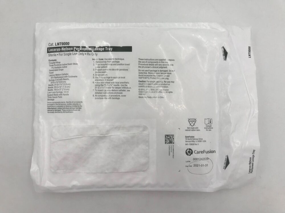 CareFusion LNT9000 Lazarus-Nelson Peritoneal Lavage Tray (X) - GB TECH USA
