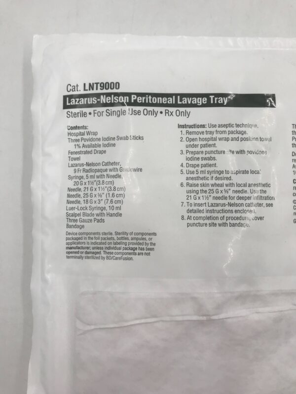 CareFusion LNT9000 Lazarus-Nelson Peritoneal Lavage Tray (X) – GB TECH USA