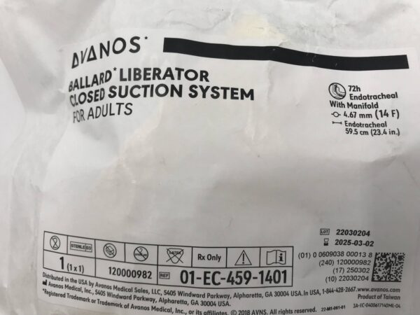 Avanos 01-EC-459-1401 Ballard Liberator Closed Suction System For ...