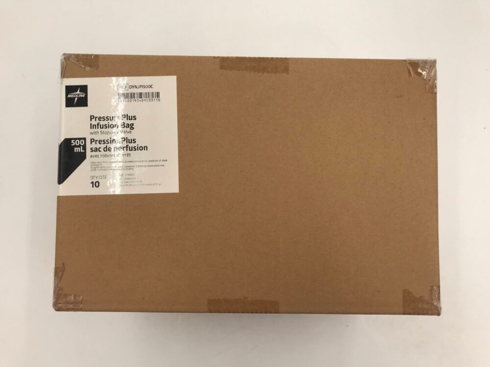 MEDLINE DYNJPI500C PressurePlus Infusion Bag w/Stopcock Valve 500mL (10 ...