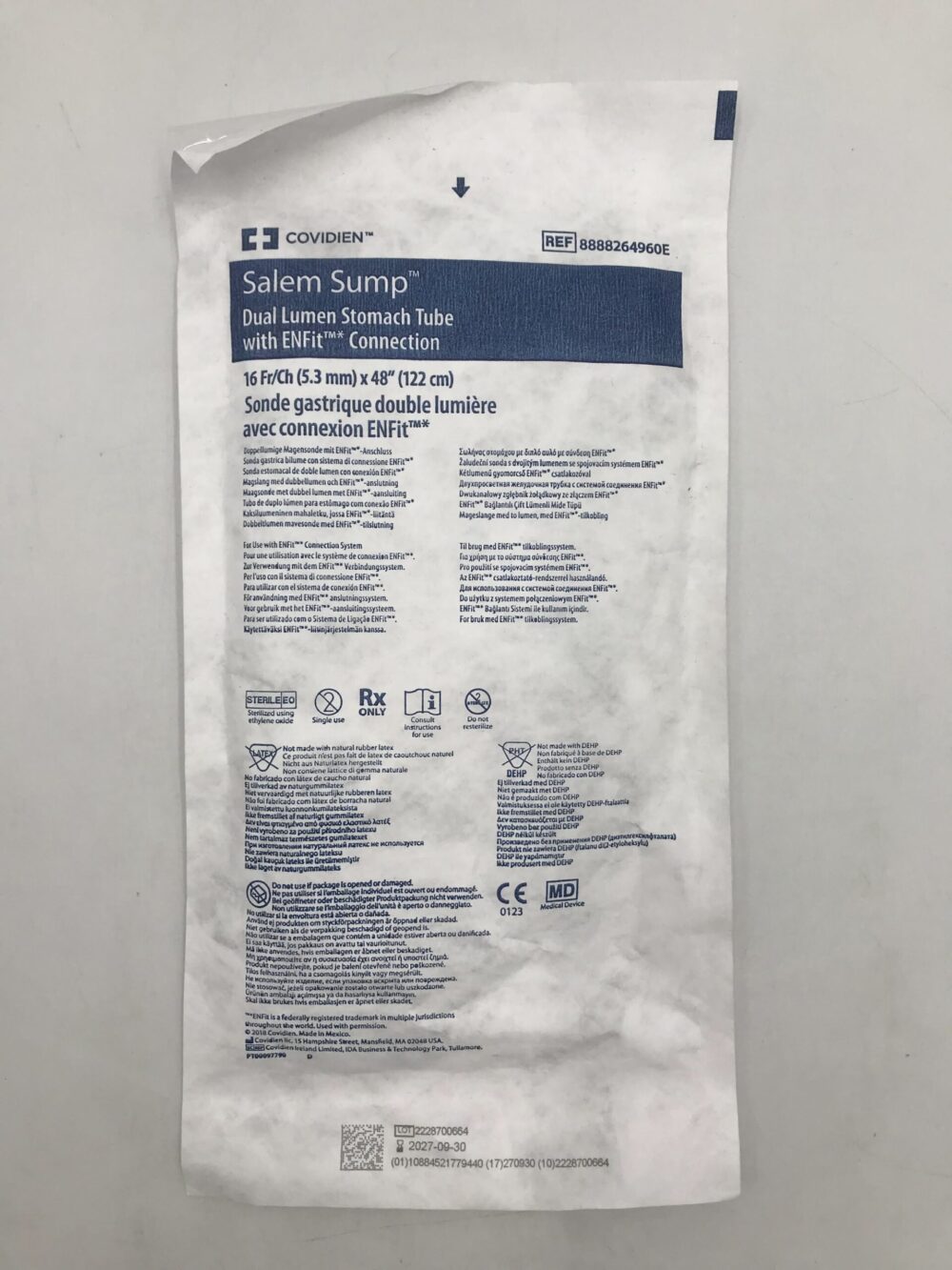 Covidien 8888264960E Salem Sump Dual Lumen Stomach Tube with ENFit ...