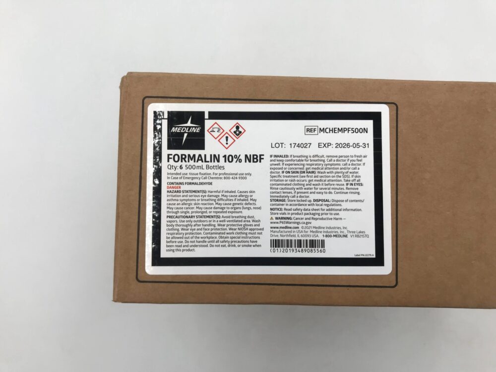 MEDLINE MCHEMPF500N Formalin 10% NBF 500ml Bottles (6/Case) - GB TECH USA