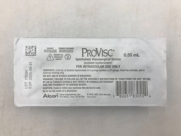 ALCON 80651 83055 ProVisc Ophthalmic Viscosurgical Device 0.55mL(X) - GB TECH USA