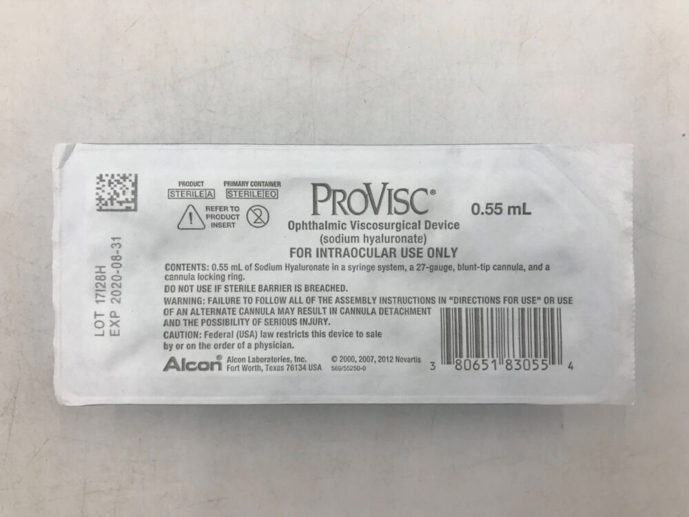 ALCON 80651 83055 ProVisc Ophthalmic Viscosurgical Device 0.55mL(X ...