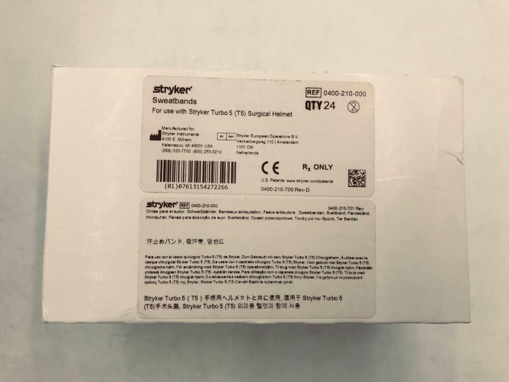 STRYKER 0400-210-000 Sweatbands for Turbo 5 Surgical Helmet (24/Box ...