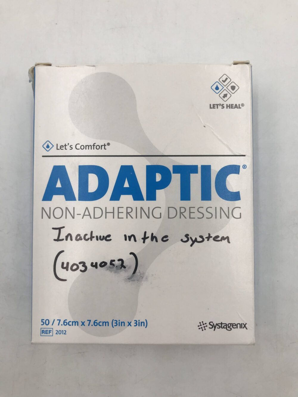 SYSTAGENIX 2012 Adaptic Non-Adhering Dressing 7.6cm x 7.6cm (50/Box ...