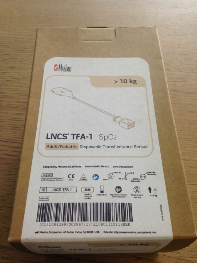 MASIMO 3858 LNCS TFA-1 SpO2 Adult/Pediatric Disposable Transflectance ...