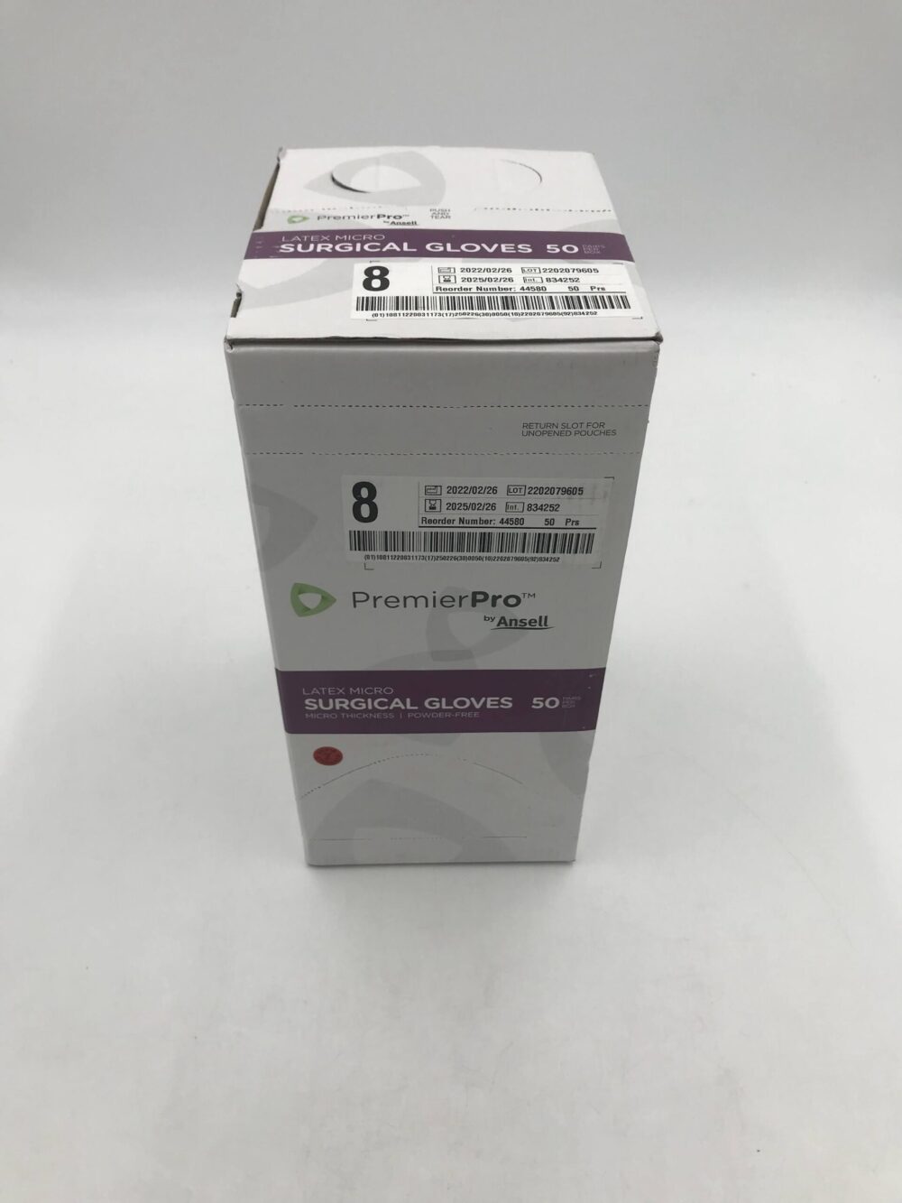 Ansell 44580 PremierPro Latex Micro Surgical Gloves Size 8 (50 Pairs ...