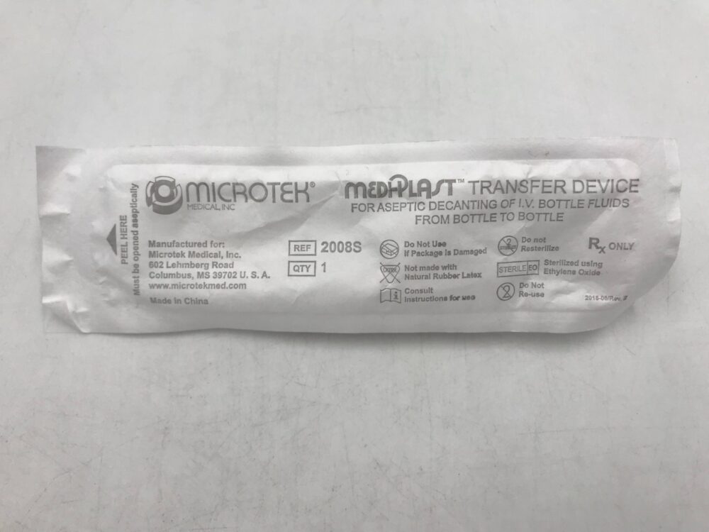 Microtek Medical 2008S Medi-Plast Transfer Device - GB TECH USA