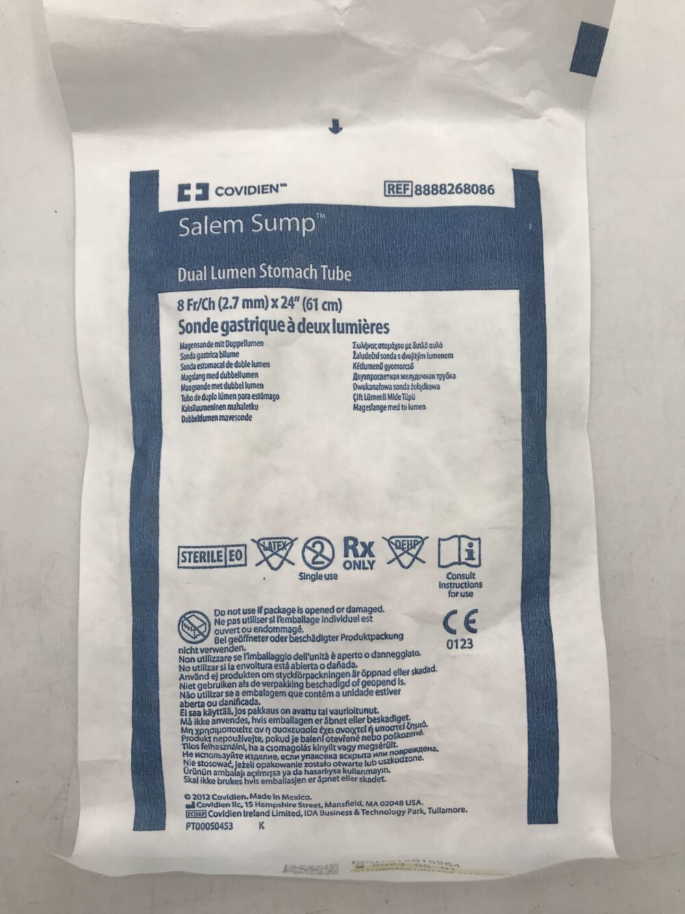 Covidien 8888268086 Salem Sump Dual Lumen Stomach Tube 8Fr/Ch (2.7mm) x ...