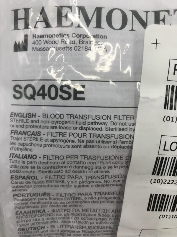 Haemonetics SQ40SE Blood Transfusion Filter – GB TECH USA