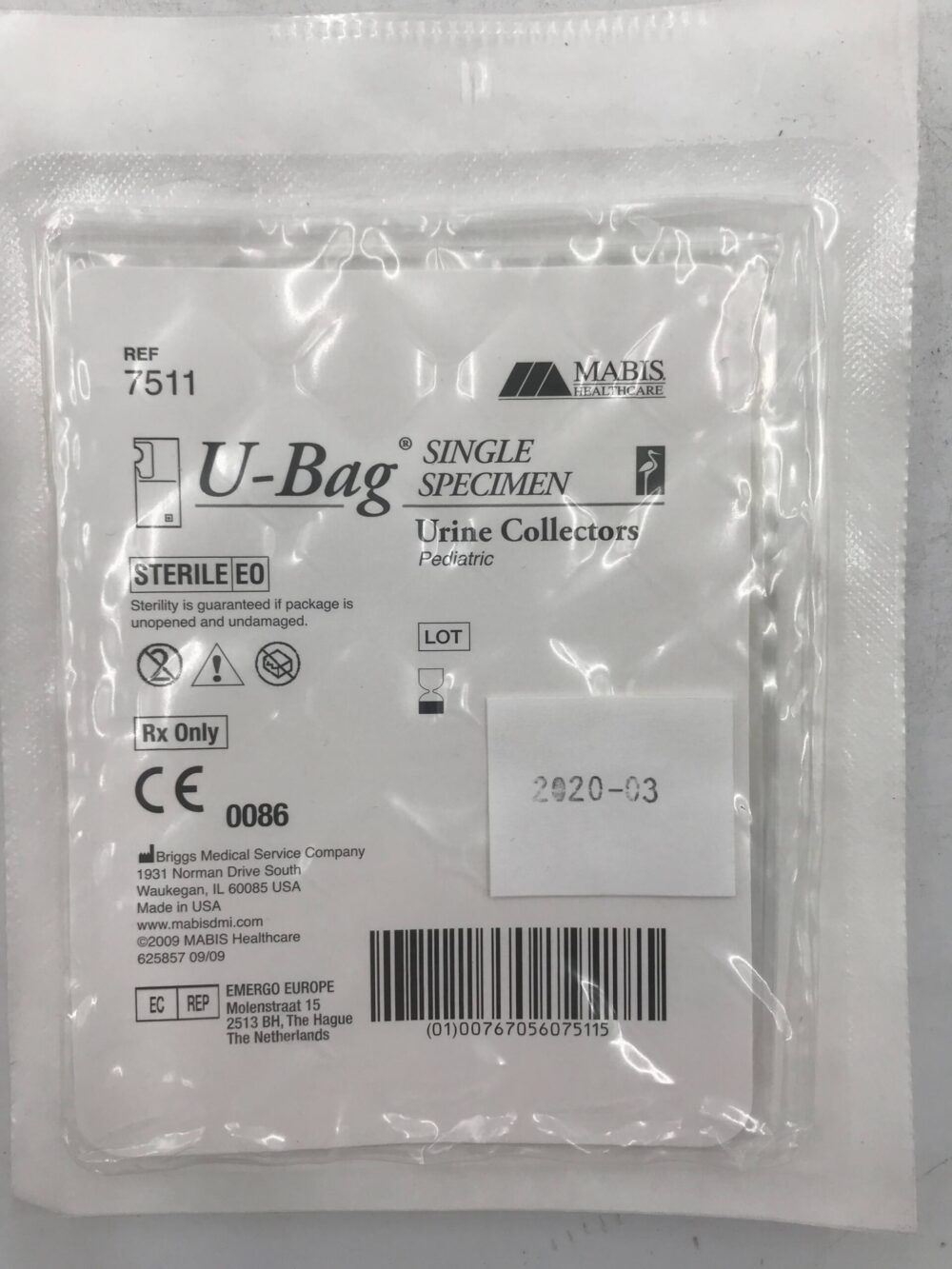 Mabis 7511 U-Bag Single Specimen Urine Collectors Pediatric (X) - GB TECH USA