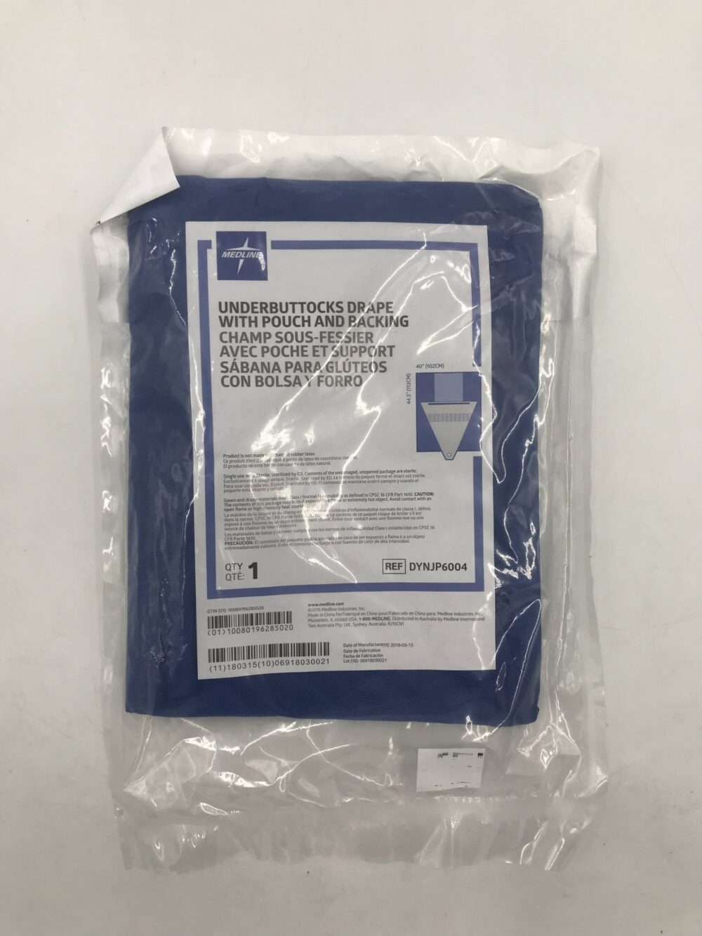 Medline DYNJP6004 Underbuttocks Drape with Pouch and Backing 40" x 44.5 ...