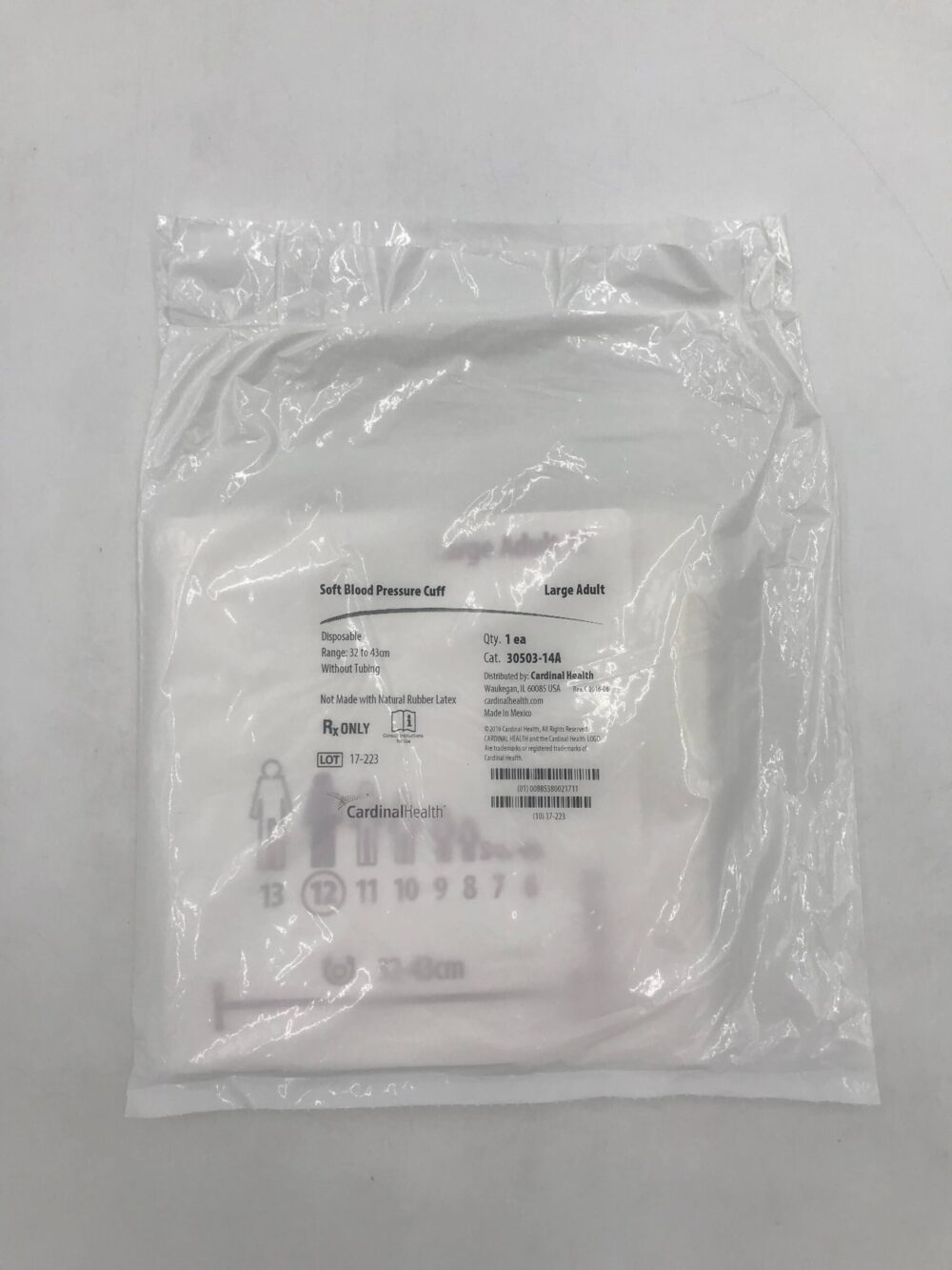 Cardinal Health 30503-14A Soft Blood Pressure Cuff Disposable Range 32 ...